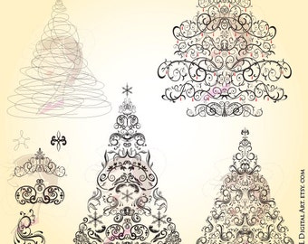 Vintage Christmas Vector | Etsy