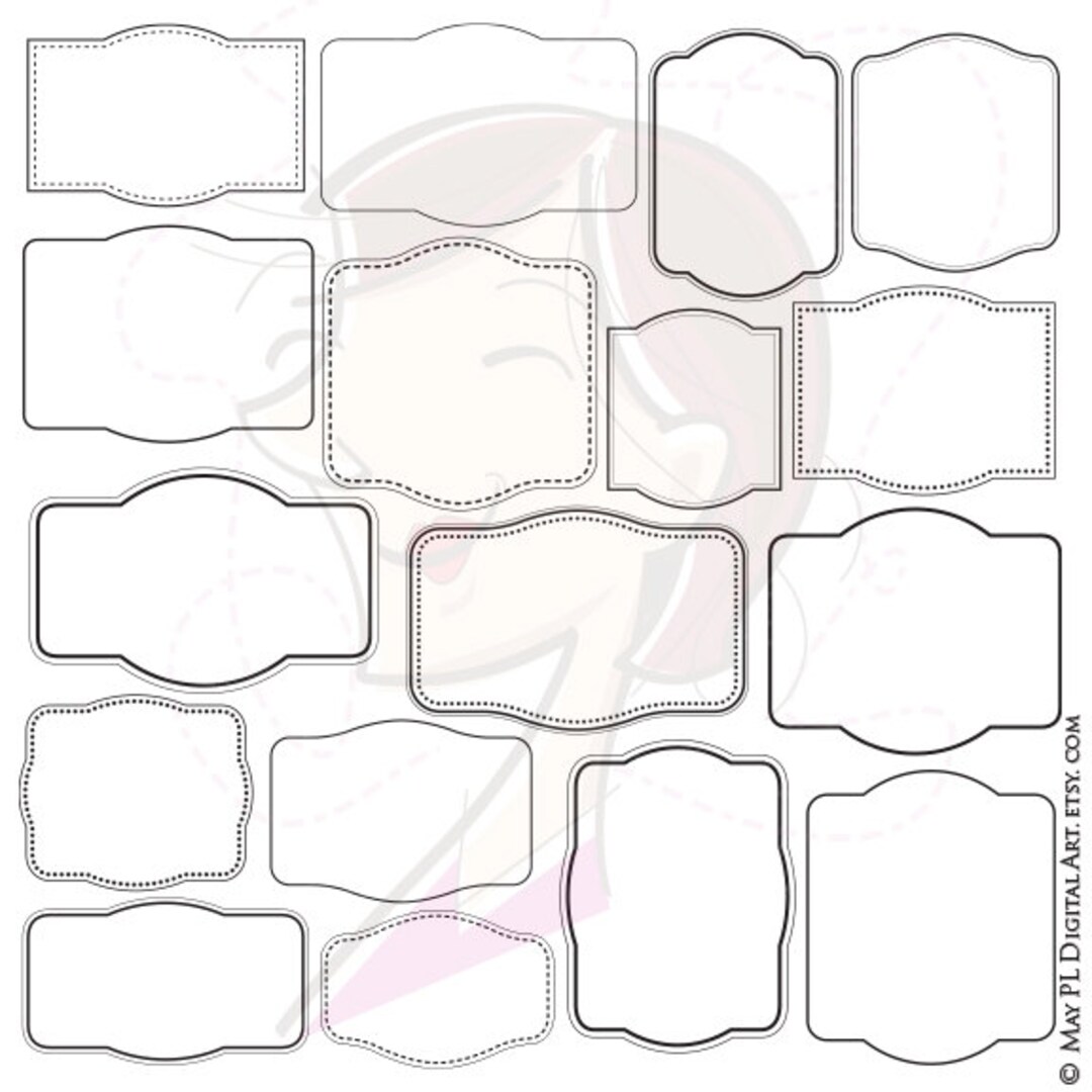 Label Frames Clipart Make Own Tags Badges Scrapbook Digital Graphics ...