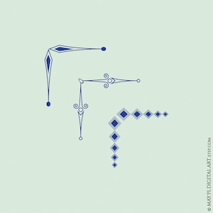 Unique Corner Borders, Blue Project Clipart - Ornate Simple Designs ...