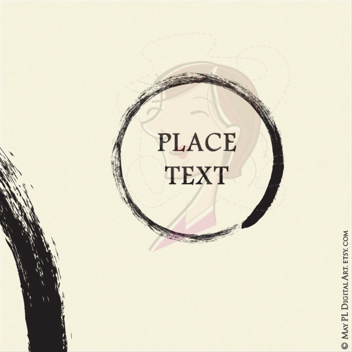 Grunge Brushstroke Digistamp Ink Frames Circle Oval Brush - Etsy