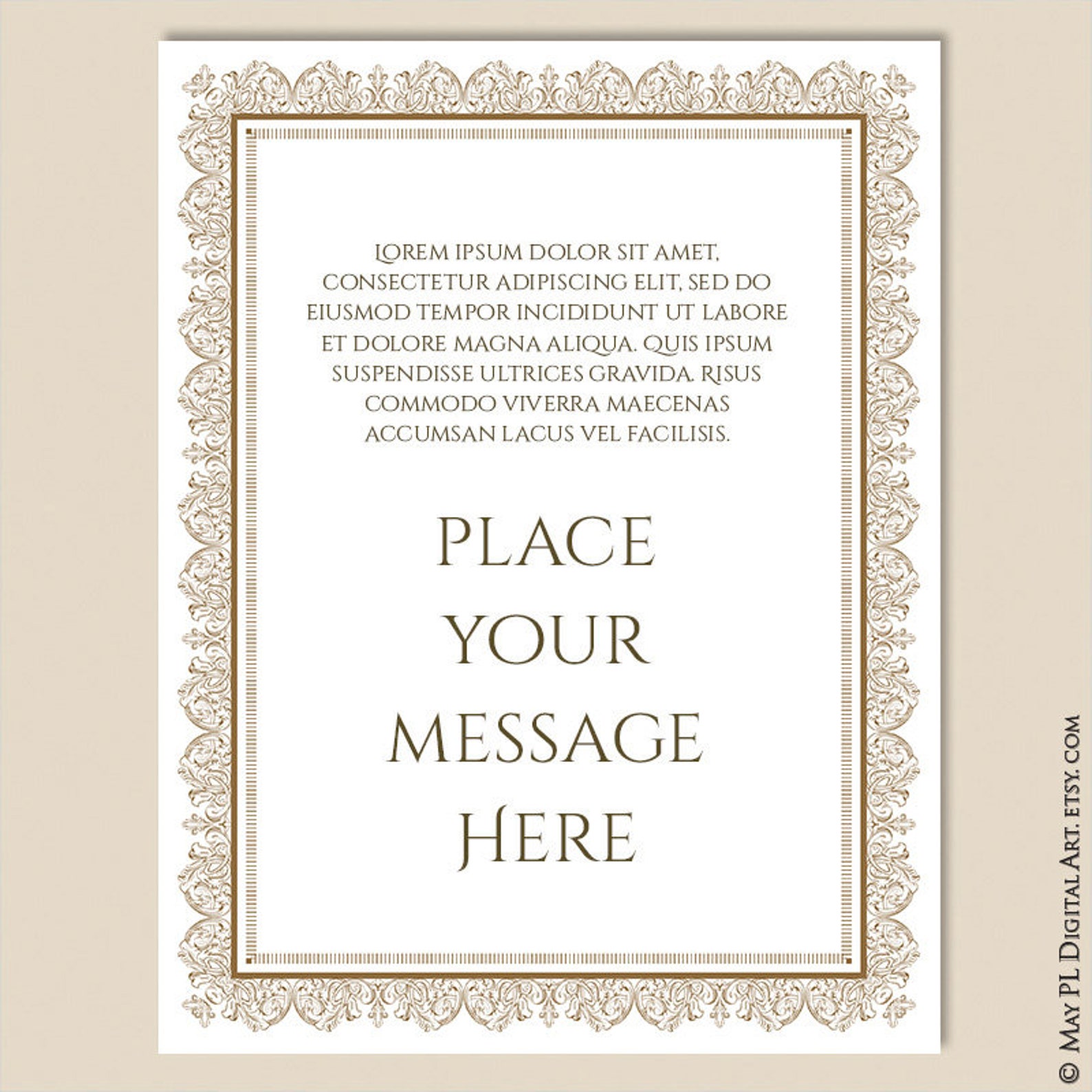 Award Borders Bronze A4 and 8x11 Frames Digital Clipart - Vintage ...