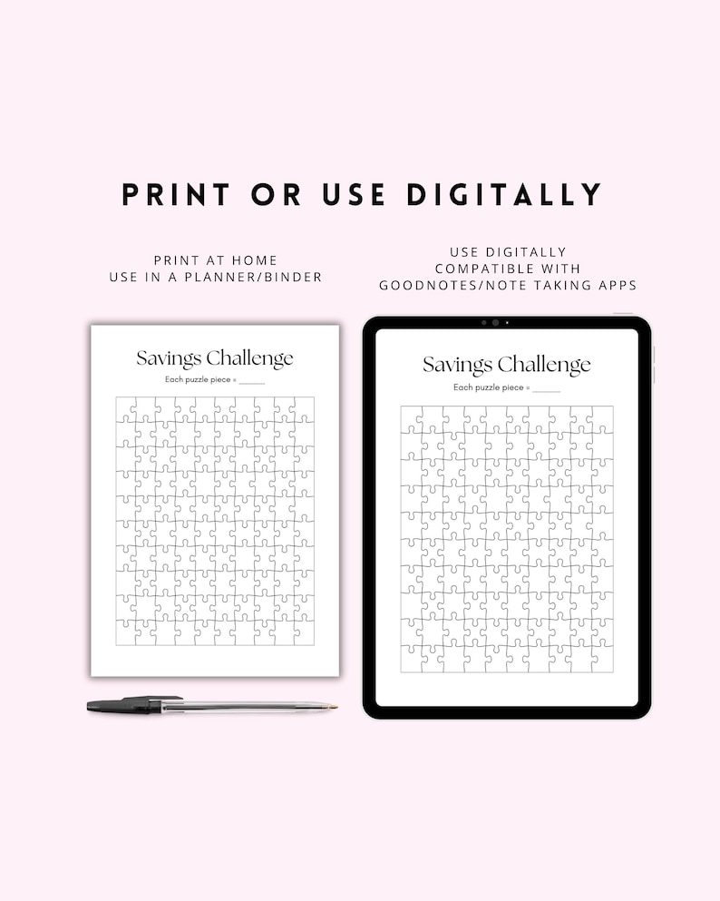 Money Savings Challenge Printable PDF - Etsy