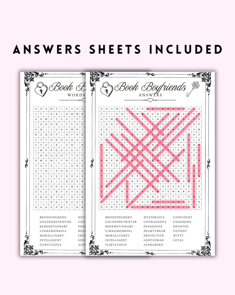 Vintage Romance Word Search Bundle | 5 Themed Puzzles (digital Download ...