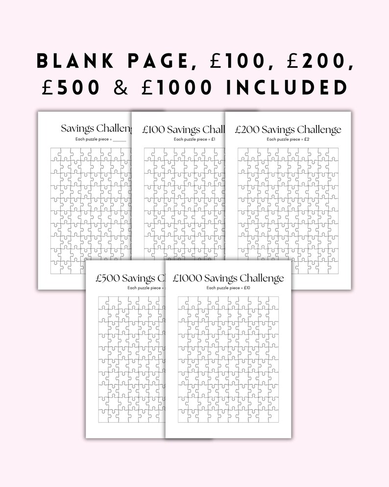 Money Savings Challenge Printable PDF - Etsy