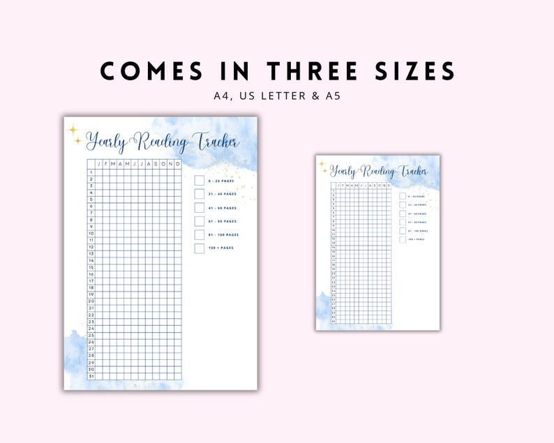 Yearly Reading Tracker Printable | Book Log Journal Insert (digital ...