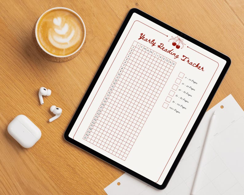 Yearly Reading Tracker Printable | Book Log Journal Insert (digital ...
