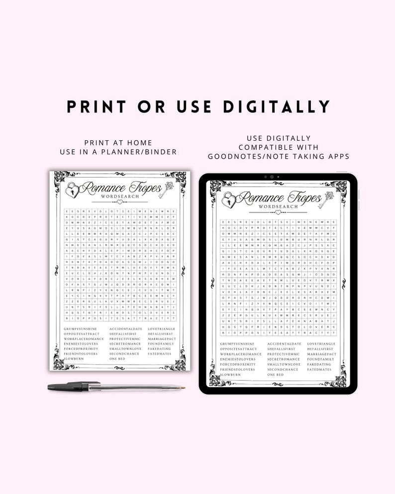 Vintage Romance Word Search Bundle | 5 Themed Puzzles (digital Download ...