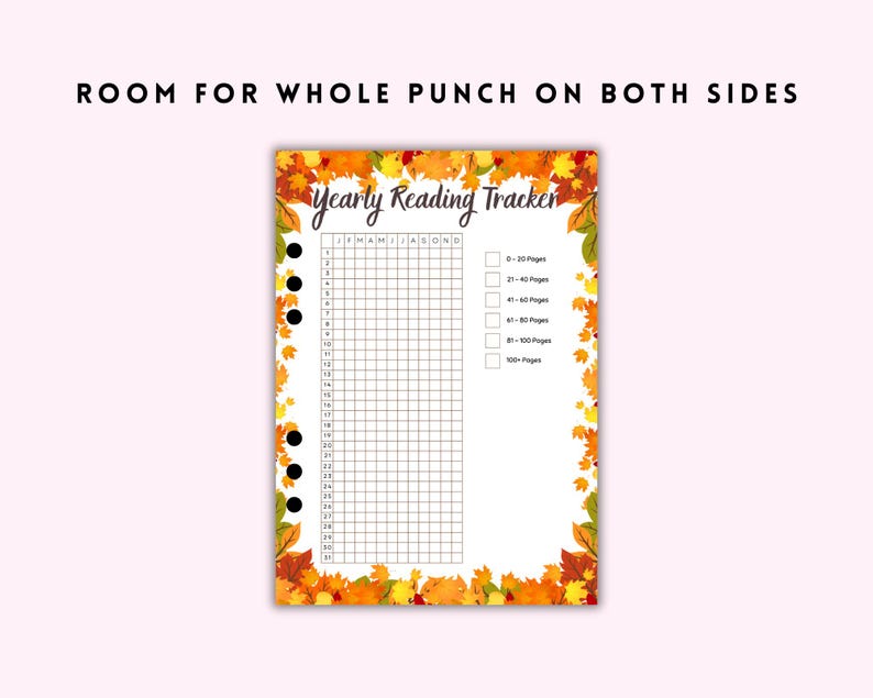 Yearly Reading Tracker Printable | Book Log Journal Insert (digital ...