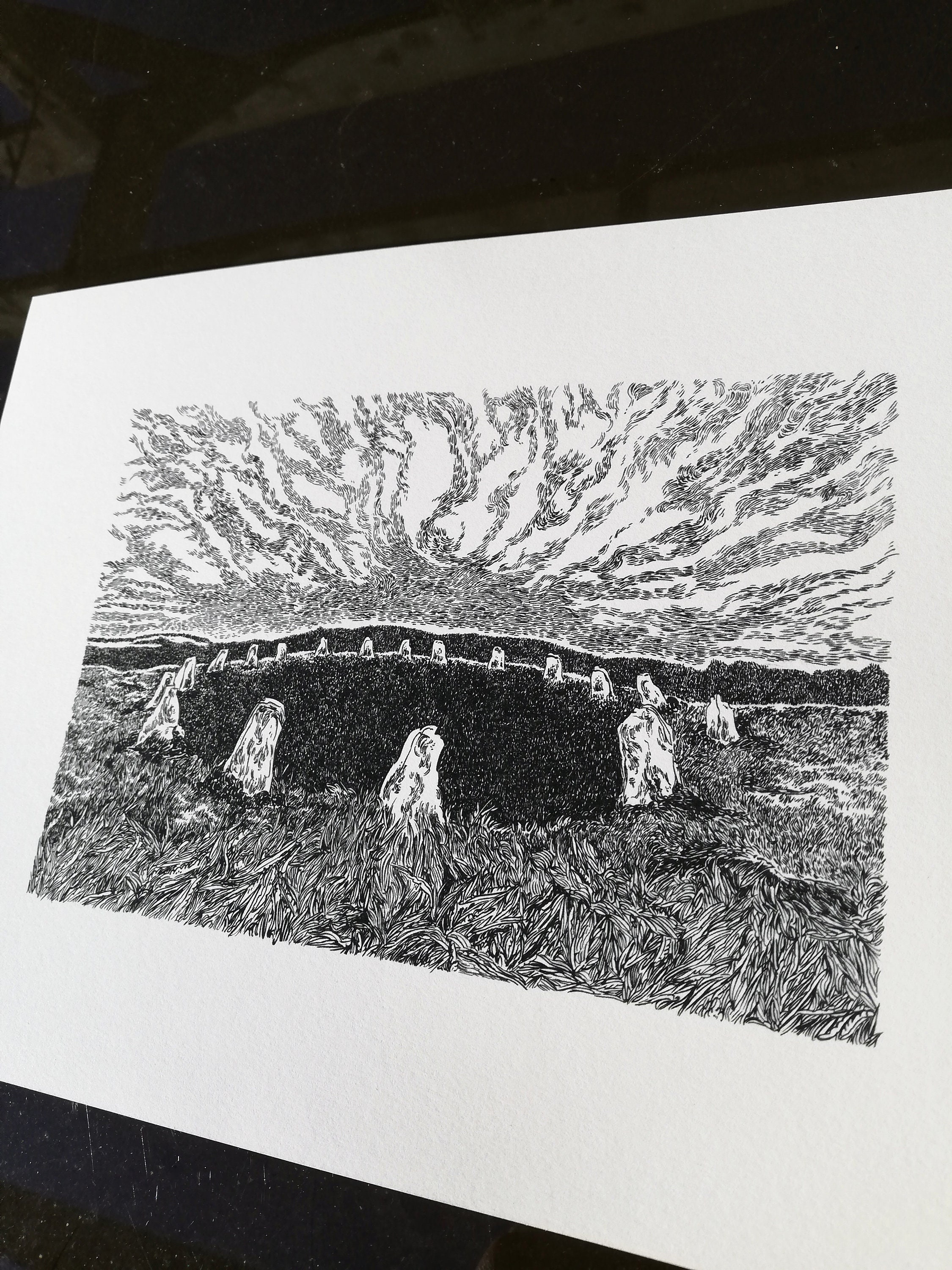 The Stone Circle - A4 Art Illustration Print/wall Decor. - Etsy