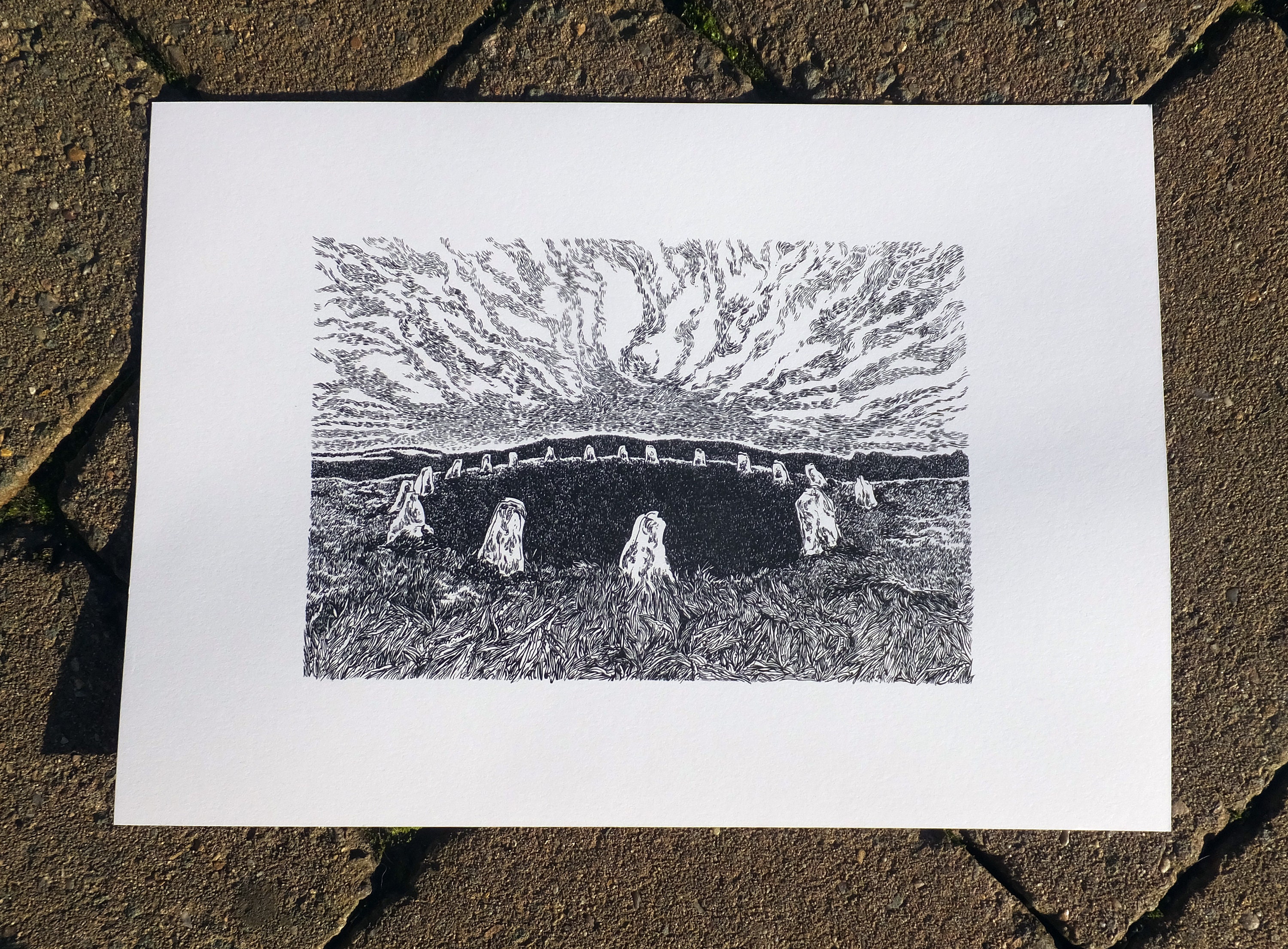 The Stone Circle - A4 Art Illustration Print/wall Decor. - Etsy