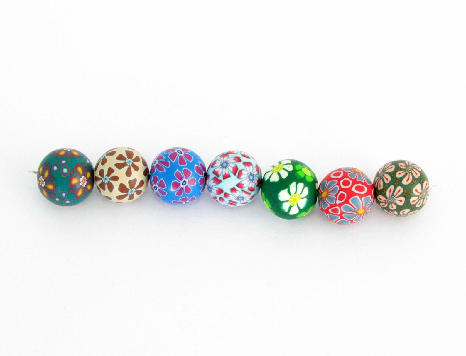 Handmade Big Bead Set From Polymer Clay, Silkshine Beads Fimo Beads ...