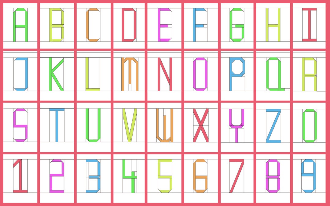 Alphabet Foundation Paper Piecing / Lowercase Uppercase Numbers / Paper ...