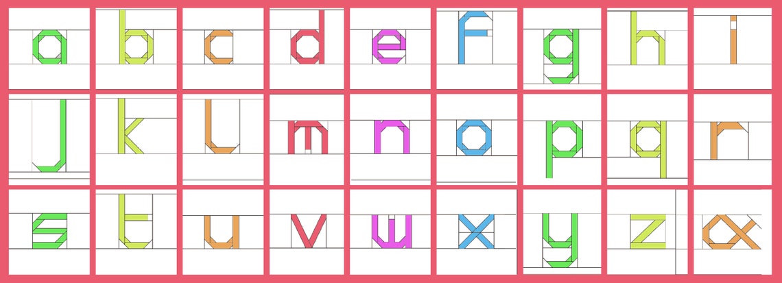 Alphabet Foundation Paper Piecing / Lowercase Uppercase Numbers / Paper ...