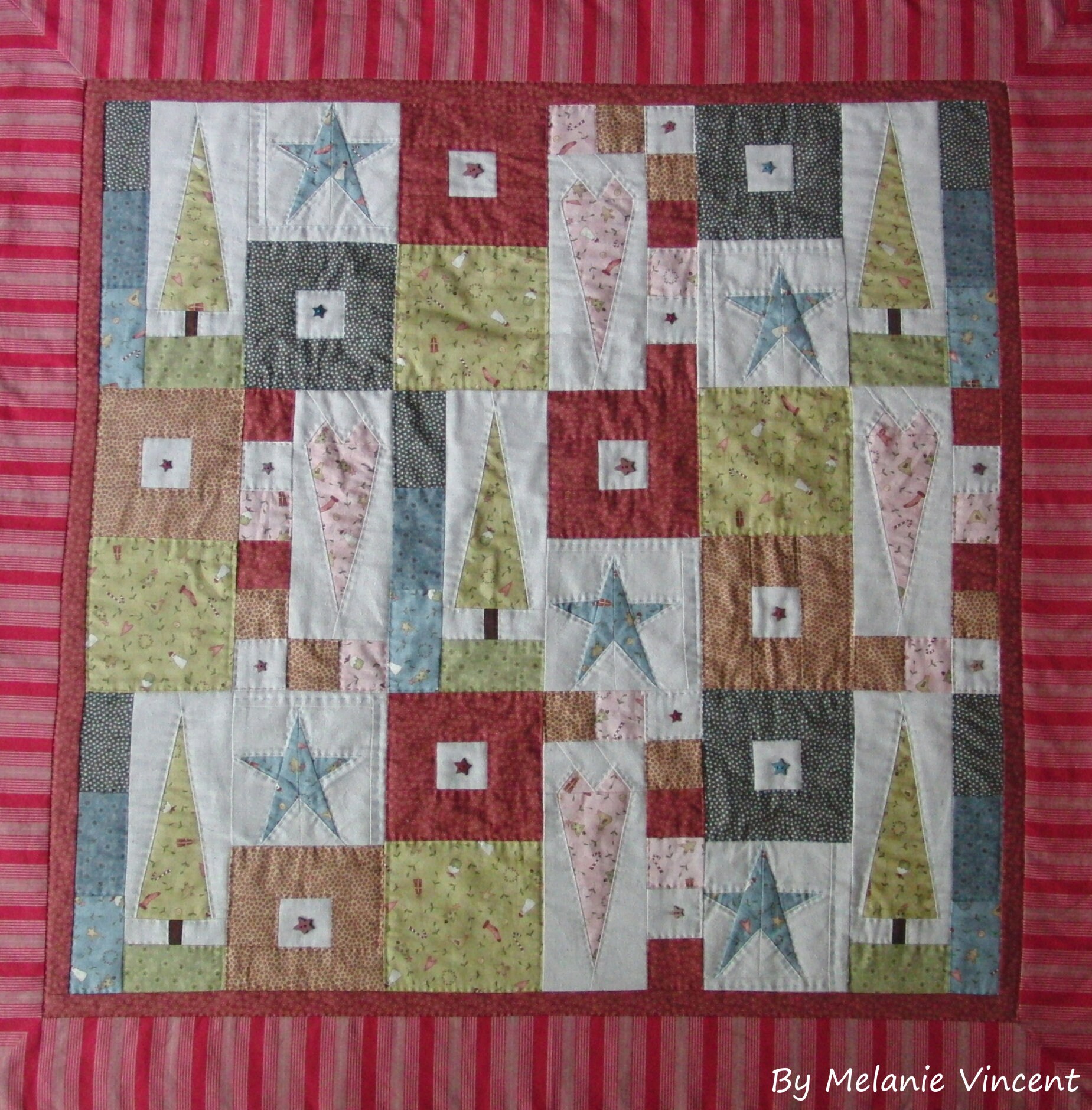 Folksy Christmas Quilt Patchwork Quilt DOWNLOAD PDF PATTERN - Etsy