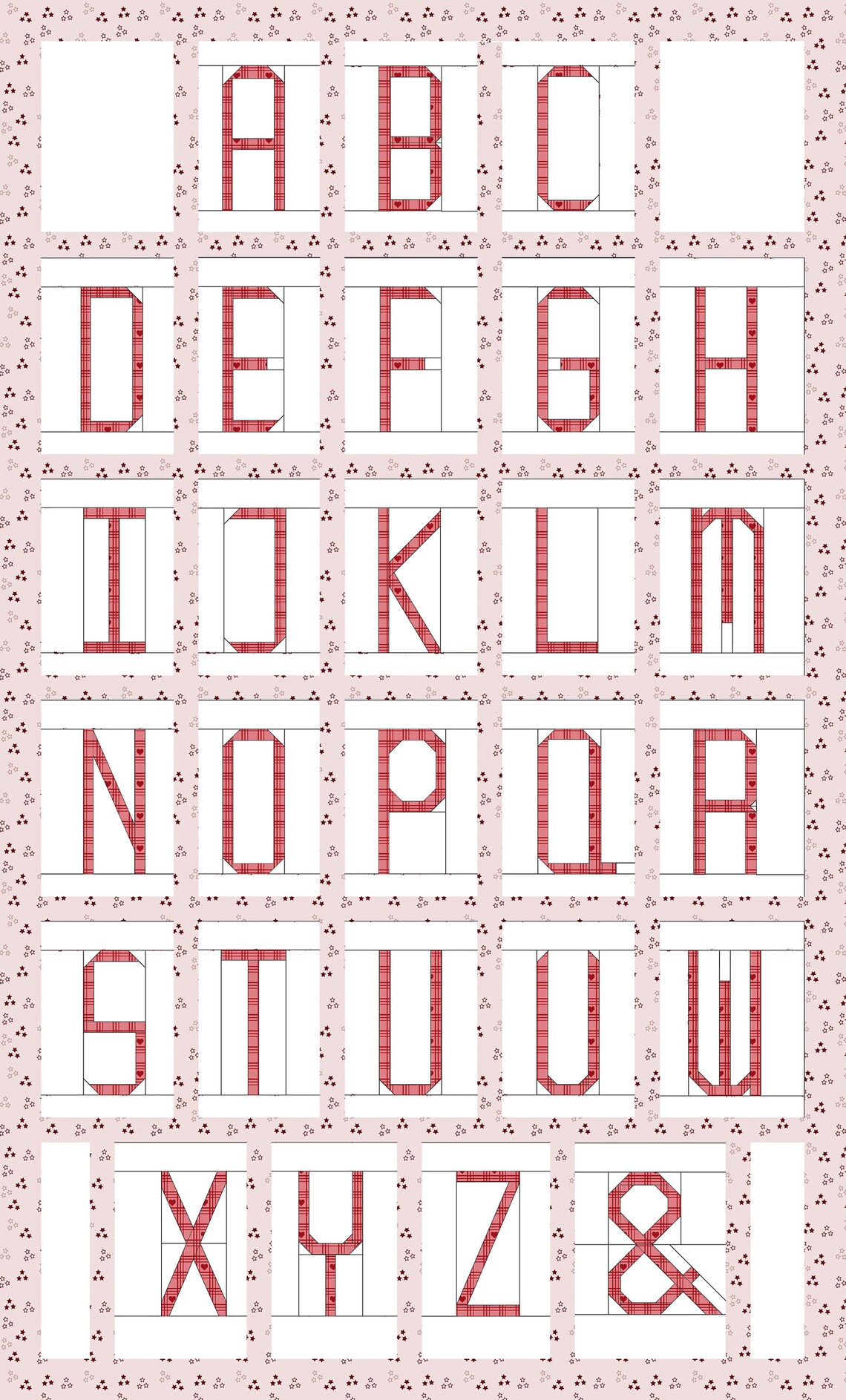 Alphabet Foundation Paper Piecing / Lowercase Uppercase - Etsy