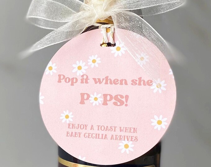 Baby Shower POP Labels Pop It When She POPS Shower Favor - Etsy