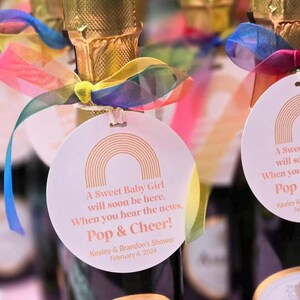 Boho Rainbow Baby Shower Favor Tags, Champagne Bottle Labels - Etsy