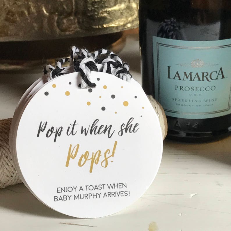 Baby Shower POP Labels, Pop It When She POPS, Shower Favor ...