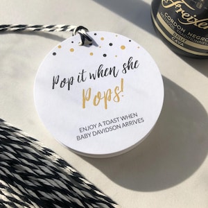 Baby Shower POP Labels, Pop It When She POPS, Shower Favor ...