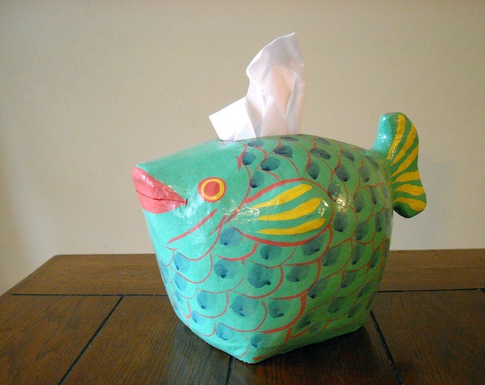 Paper Mache Fish Tissue Box Holder - Etsy