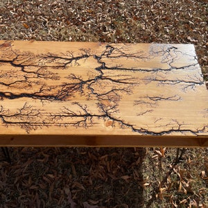 Lichtenburg Burned Coffee Table. Fractal Burned Coffee Table, Coffee ...