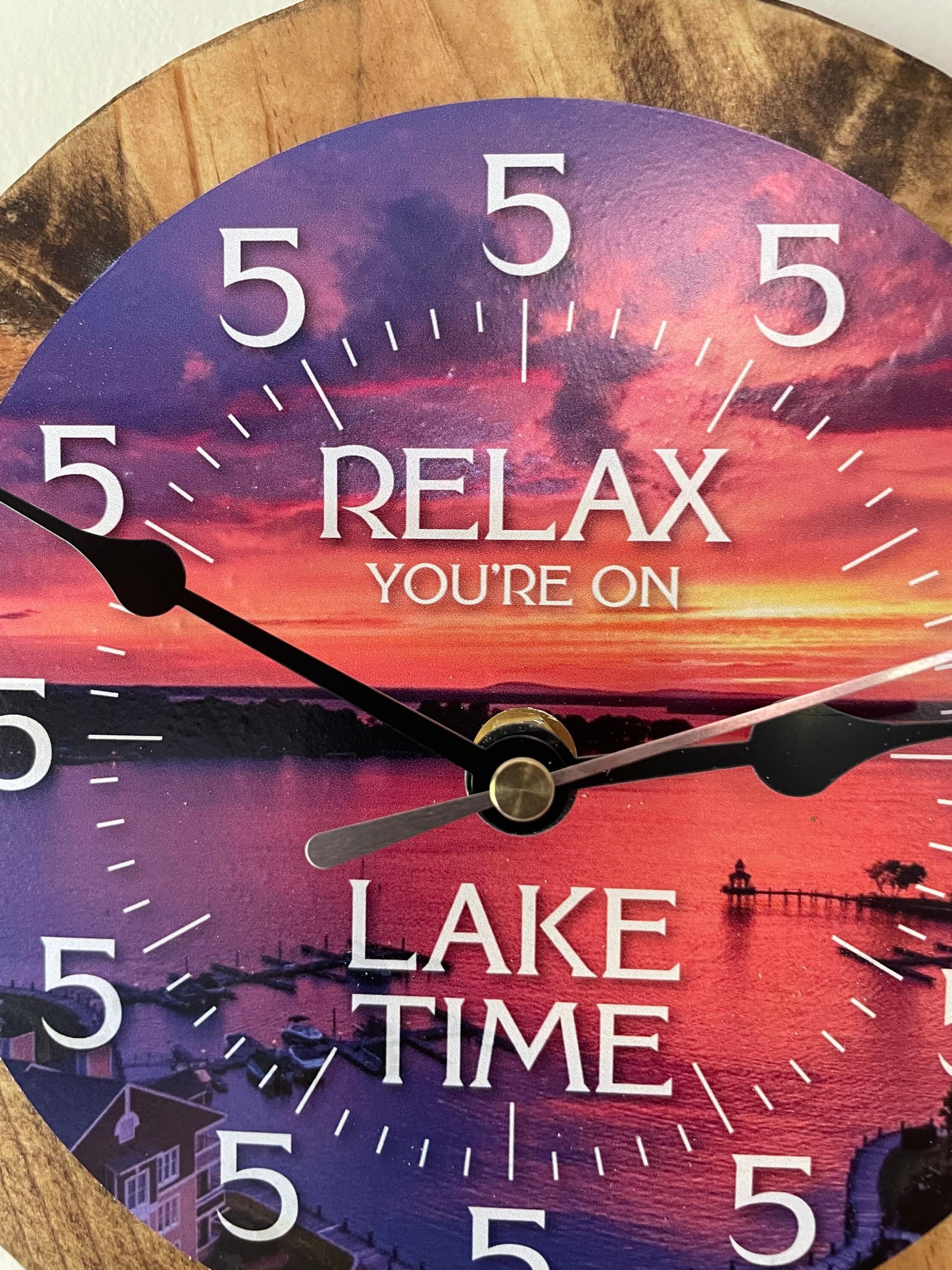 Relax, Your on “lake Time” Wall Clock. It’s Always 5 O’clock at the ...