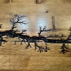 Lichtenburg Burned Coffee Table. Fractal Burned Coffee Table, Coffee ...