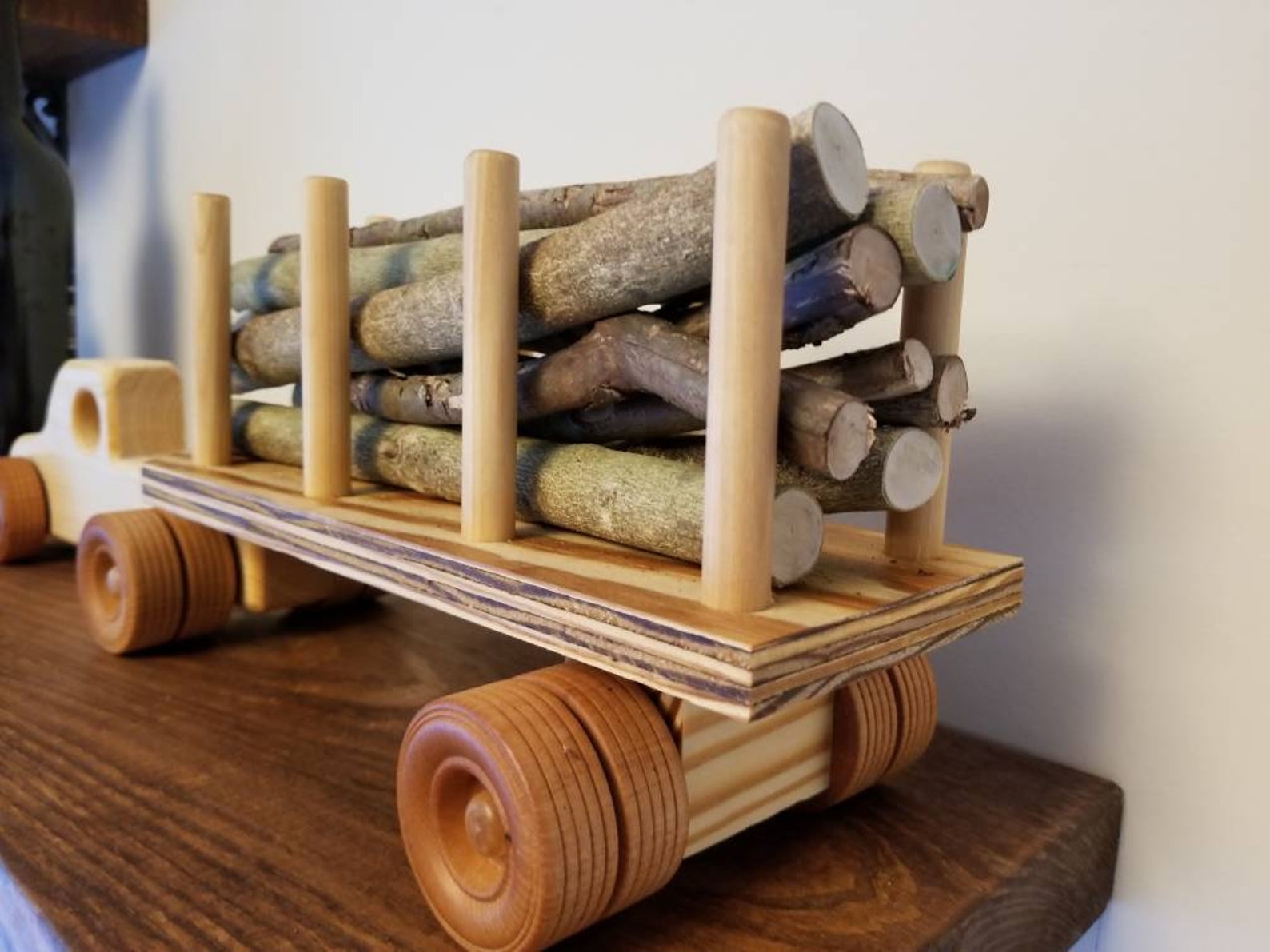 Log Truck Wooden Log Truck Wooden Toys Cars and Trucks | Etsy