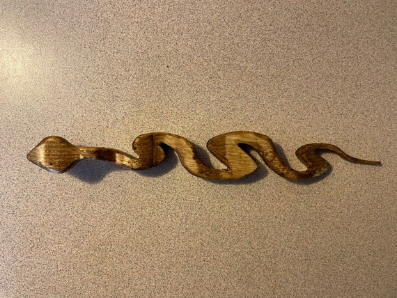 Snake Sculpture Snake Carving Snake Serpent Wooden Snake - Etsy