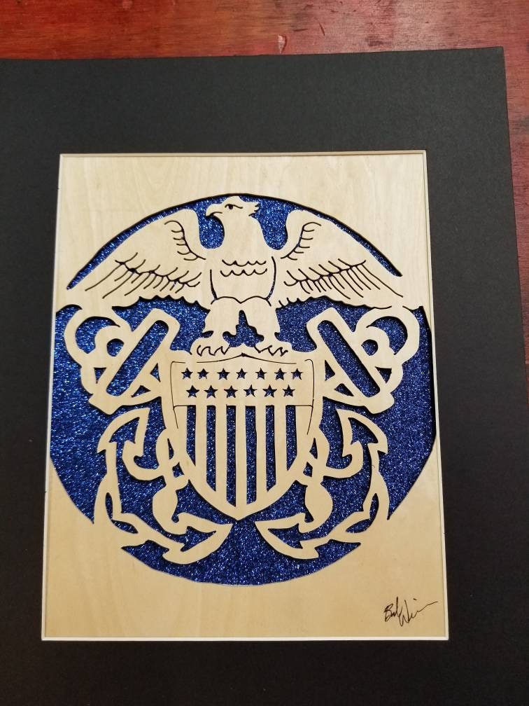 U.S.Navy Insignia. Woodcut of U.S. Navy insignia. Hand cut | Etsy