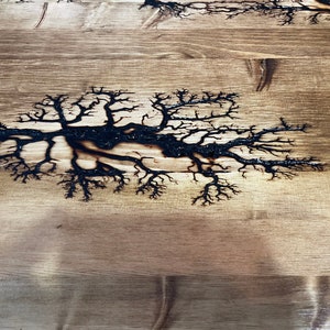 Lichtenburg Burned Coffee Table. Fractal Burned Coffee Table, Coffee ...