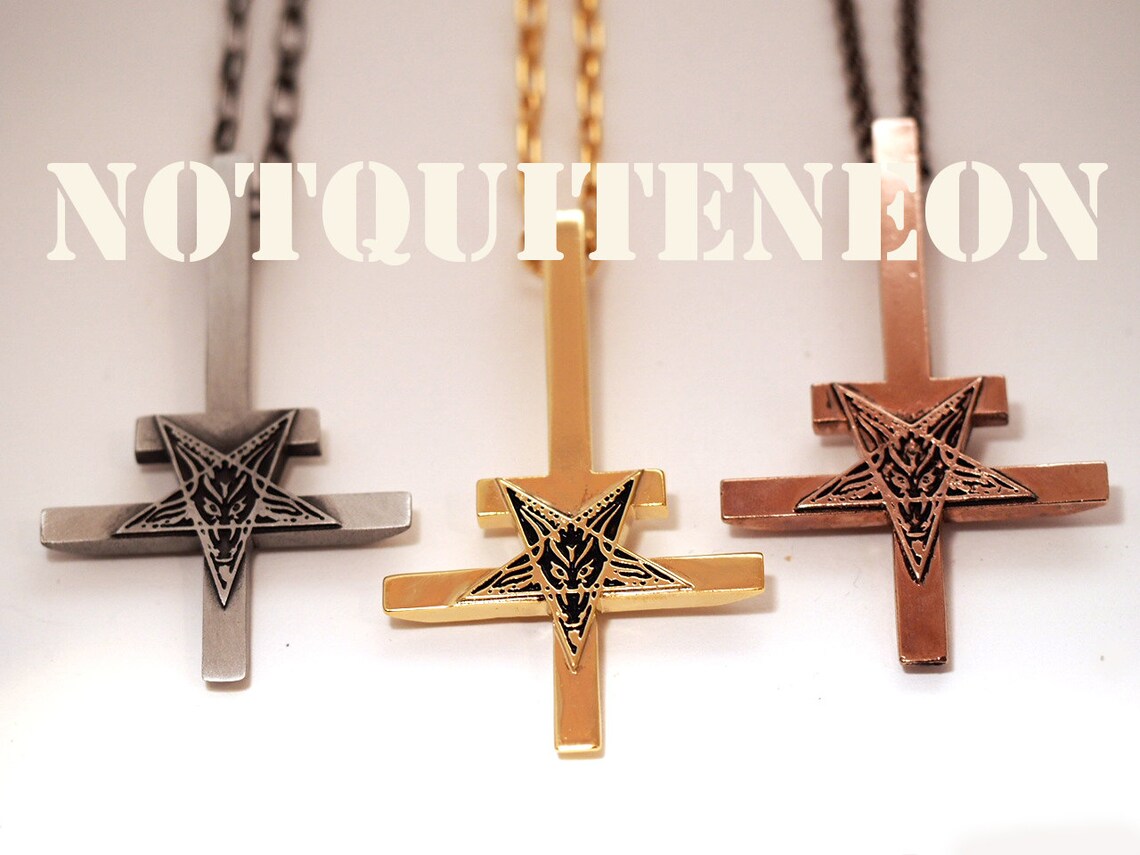 ROSE GOLD Plated Inverted Cross Necklace With Silver Plated 30 Chain ...