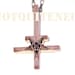 ROSE GOLD Plated Inverted Cross Necklace With Silver Plated 30" Chain ...