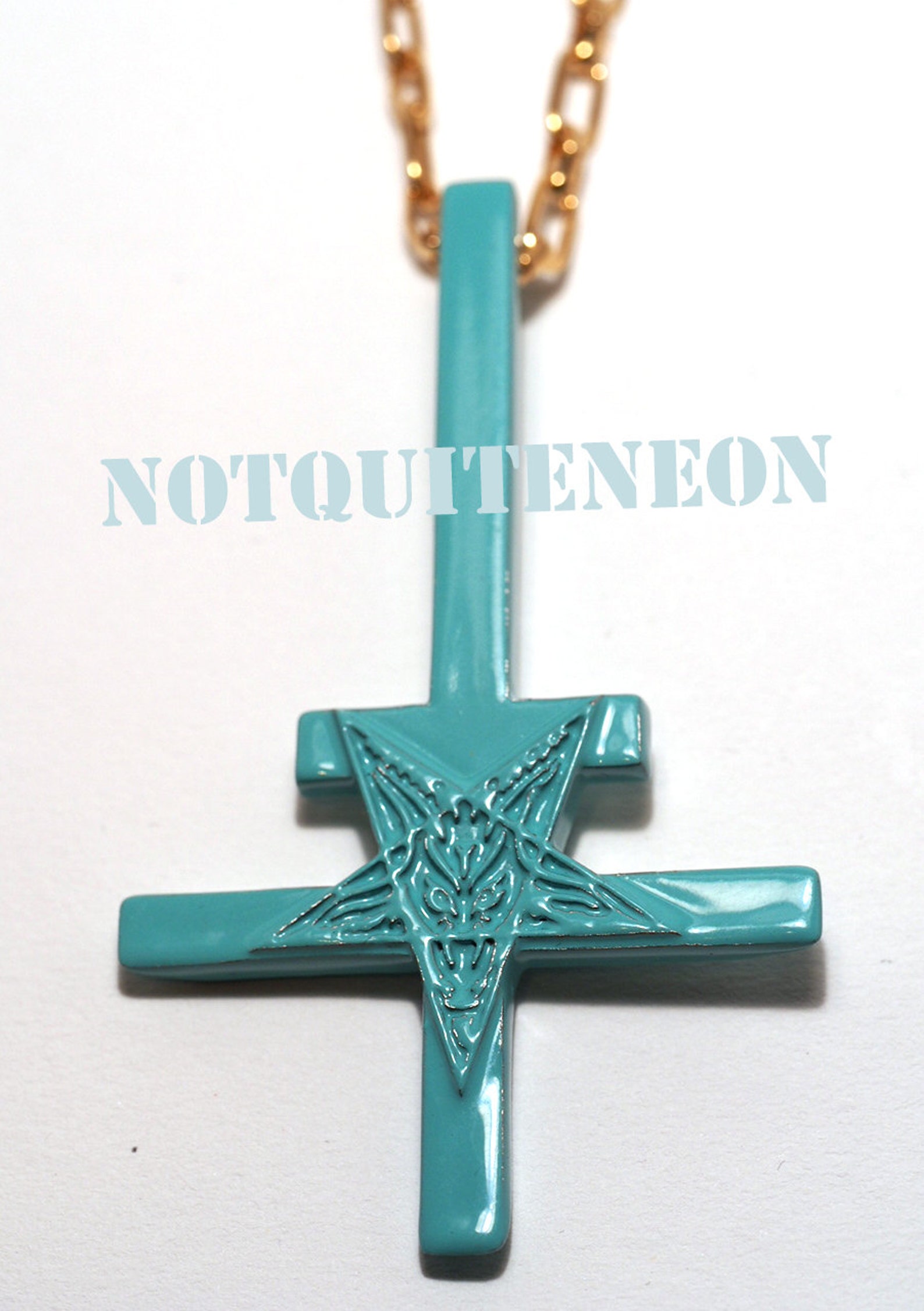 Inverted Cross Necklace With Gold or Silver Plated 30" Chain Upside ...