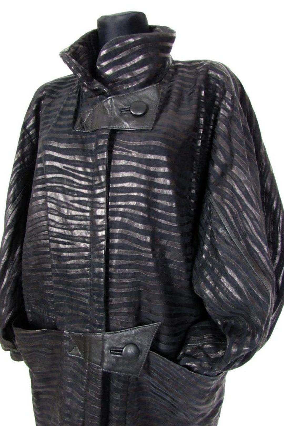Zebra 80's 90's Leather Jacket Coat - Etsy