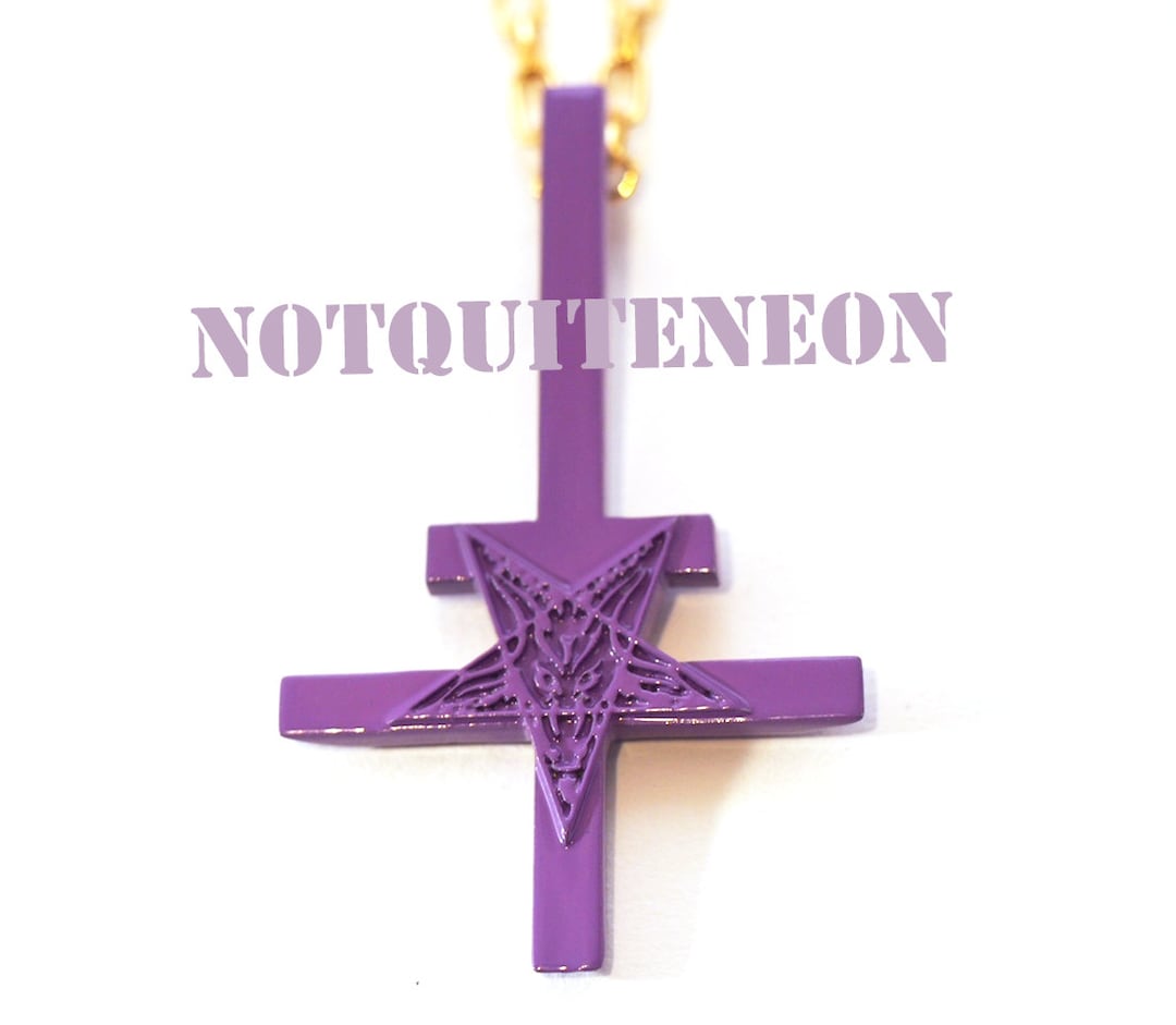 Inverted Cross Necklace With Gold or Silver Plated 30" Chain Upside ...