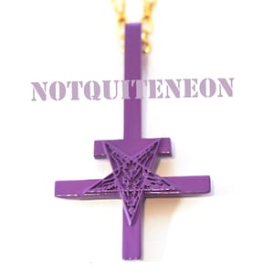 Inverted Cross Necklace With Gold or Silver Plated 30" Chain Upside ...