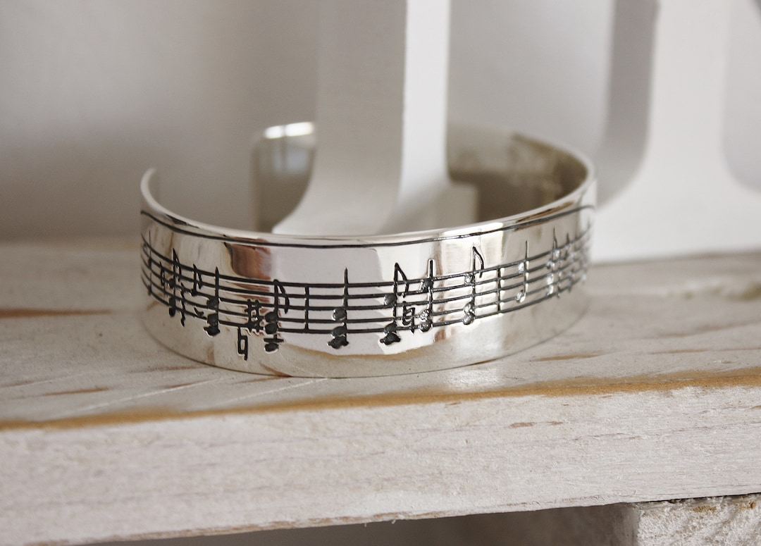 Music Notes Cuff Bracelet. Sheet Music Bracelet. Personalized Cuff ...