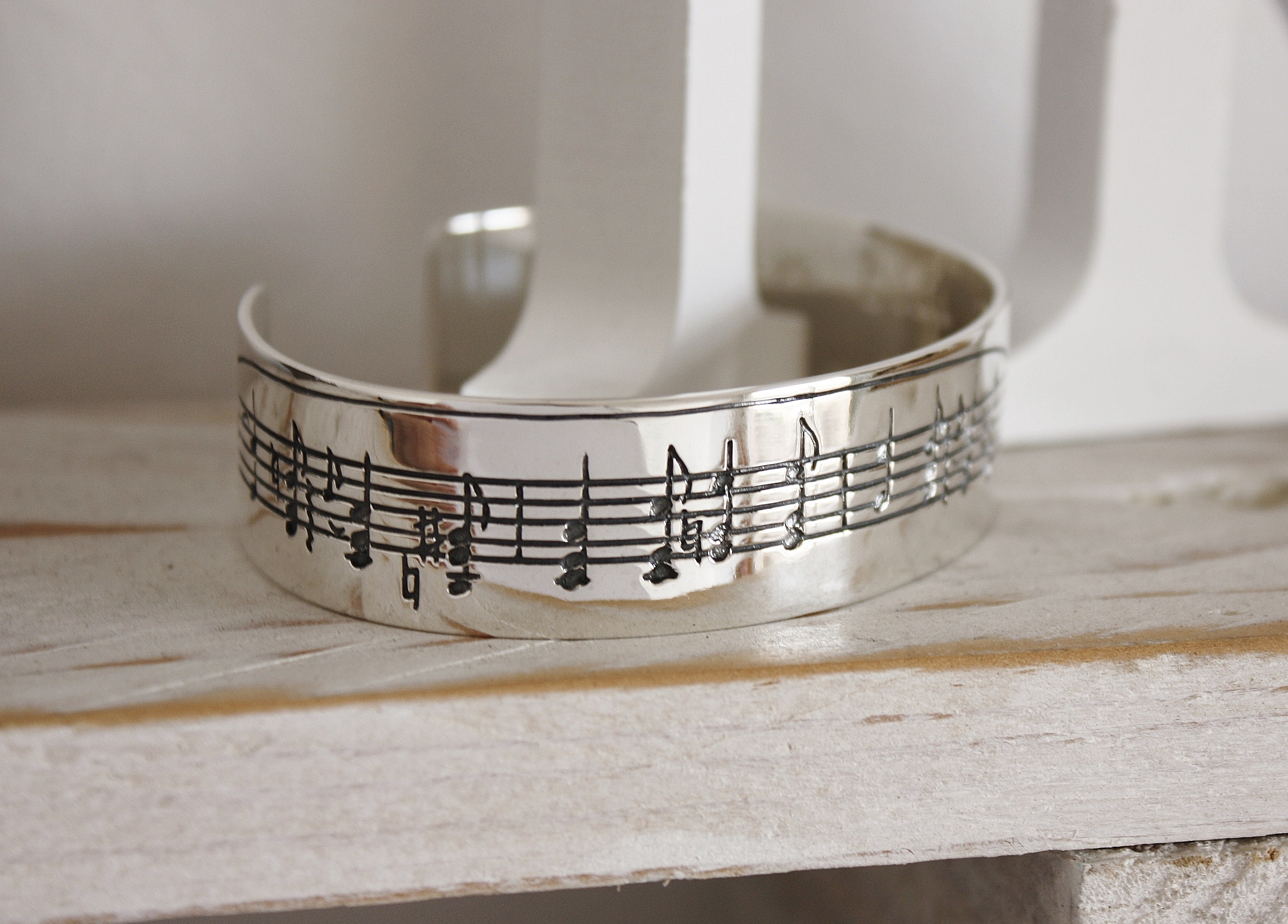 MUSIC NOTES CUFF Bracelet. Sheet Music Bracelet. Personalized - Etsy UK