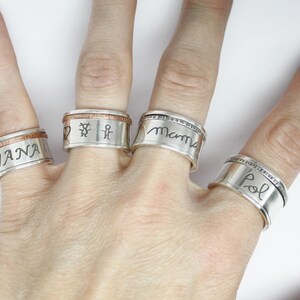 Handwriting Spinner Ring. Personalized Spinner Ring. Sterling Silver ...