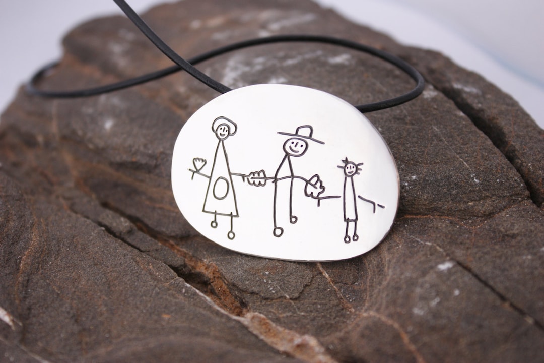 Collana con scrittura a mano reale, collana personalizzata, ciondolo in ...