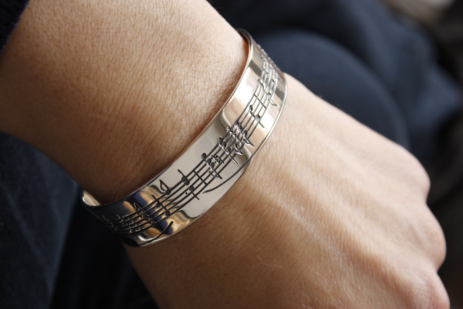MUSIC NOTES CUFF Bracelet. Sheet Music Bracelet. Personalized - Etsy