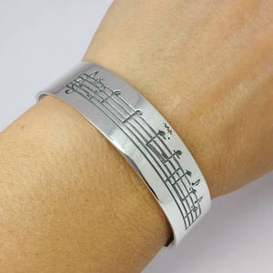 Music Notes Cuff Bracelet. Sheet Music Bracelet. Personalized Cuff ...