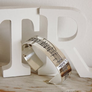 Music Notes Cuff Bracelet. Sheet Music Bracelet. Personalized Cuff ...