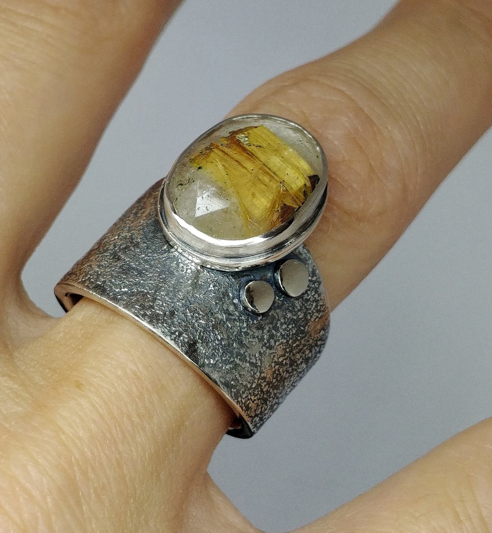 Rutilated Quartz Sterling Silver Ring. Natural Quartz in - Etsy