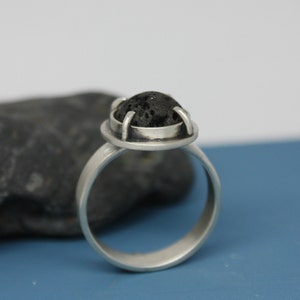 Lava 925 Silver Ring for Essential Oil Diffuser, Lava Stone Sterling ...