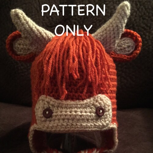 Scottish Highland Steer Hat Crochet PATTERN | Etsy