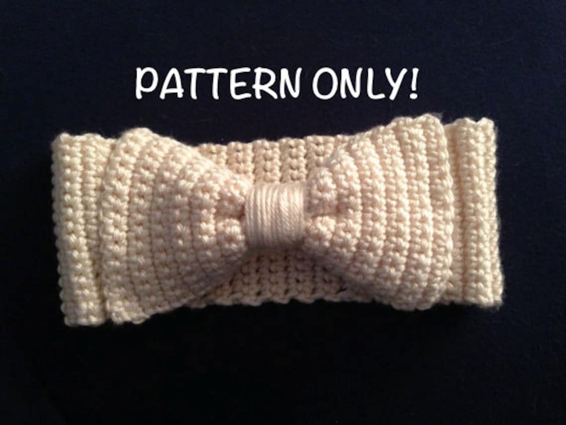 Bow Headband/earwarmers Crochet PATTERN - Etsy