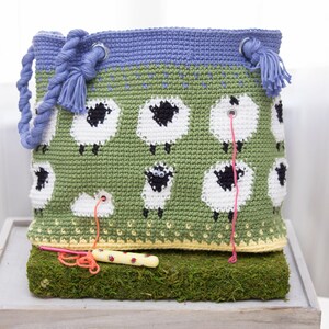 CROCHET PATTERN + VIDEO Crochet Sheep Lamb Pattern Project Bag Purse ...