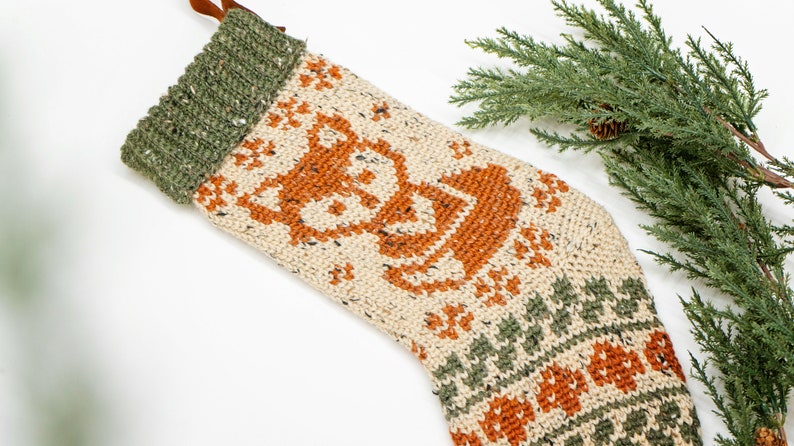 CROCHET PATTERN Woodland Fox Crochet Stocking Pattern, Charts and Video ...